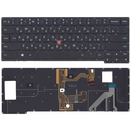 Клавиатура для ноутбука Lenovo ThinkPad X1 Carbon Gen 2 2014 черная, с подсветкой, верхняя панель в
