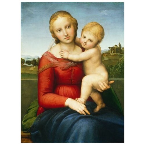 Репродукция на холсте Малая Мадонна Каупера (1505) Санти Рафаэль 40см. x 55см.