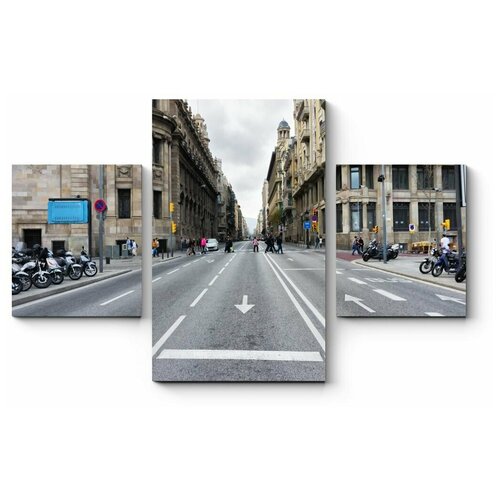 Модульная картина Пустая дорога в центре Барселоны80x52