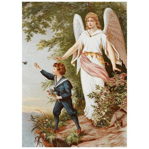 Постер на холсте Ангел хранитель (Guardian Angel) №1 30см. x 42см.