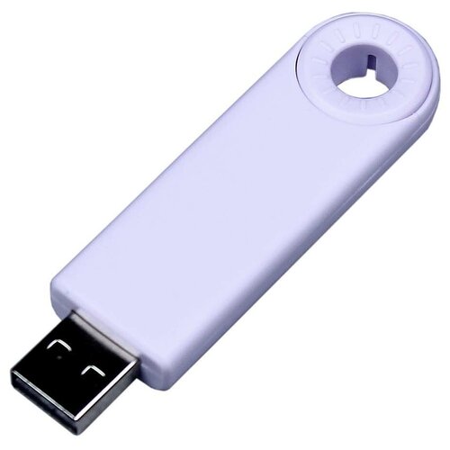 Классическая белая выдвижная пластиковая флешка с круглым отверстием (128 Гб / GB USB 3.0 Белый/White 035W)