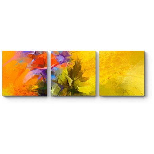 Модульная картина Цветущие краски весны 210x70
