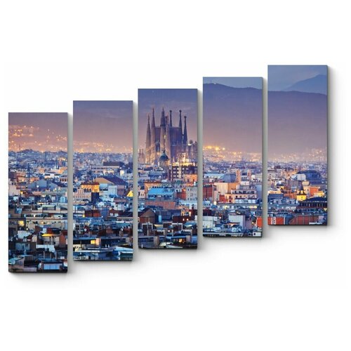 Модульная картина Величественная Барселона в сумерках150x105