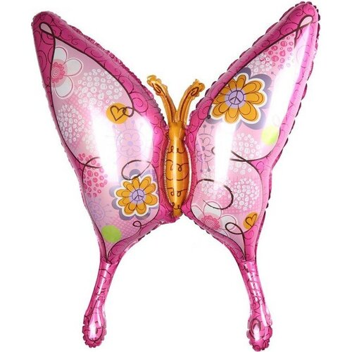 Шар (38'/97 см) Фигура, Тропическая бабочка, Розовый, 1 шт.