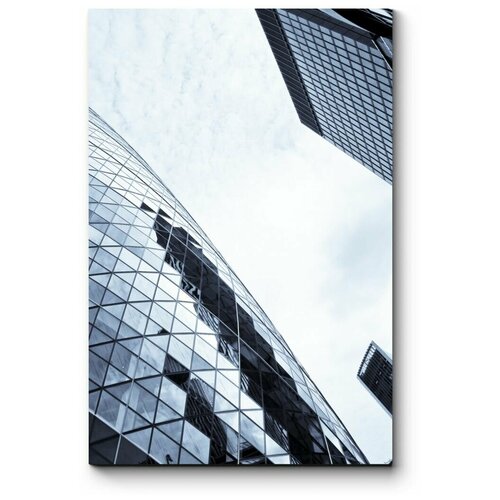Модульная картина Серое небо Лондона в зеркале небоскреба 80x120
