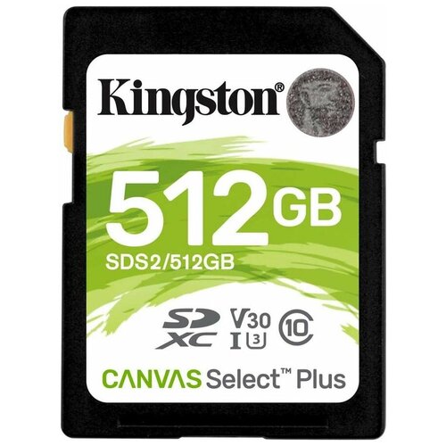 Карта памяти 512Gb Kingston Canvas Select Plus SDXC UHS-I U3 V30 (100/85 Mb/s) SDS2/512GB