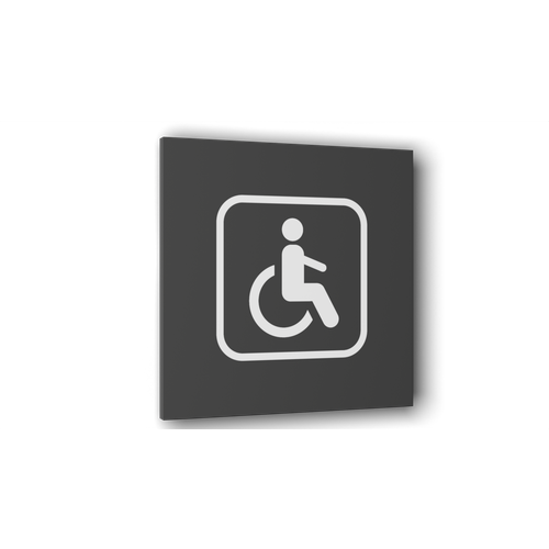 Табличка "Инвалиды", Матовая линейка, цвет Серый, 10 см х 10 см