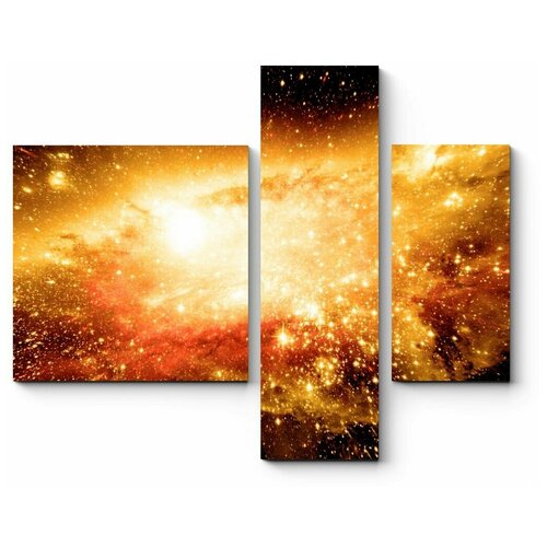 Модульная картина Звезды, планеты и галактики в свободном пространстве 90x74