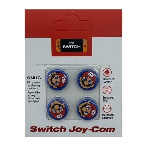 Накладки на стики для контроллеров Joy-Con Cover for Stick Silicon 4 in 1 Mario (4 шт) (Switch)