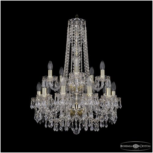 Люстра Bohemia Ivele Crystal 1403 1403/10+5/195/h-77/2d/G, E14, 600 Вт, кол-во ламп: 15 шт., цвет: бесцветный