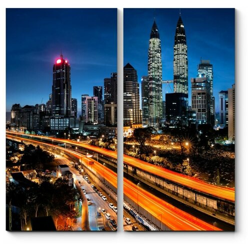Модульная картина Пробуждающийся Куала-Лумпур на рассвете 100x100