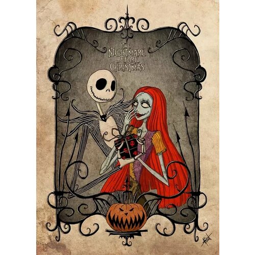 Плакат, постер The Nightmare Before Christmas. Кошмар перед Рождеством на бумаге, размер 42х60см