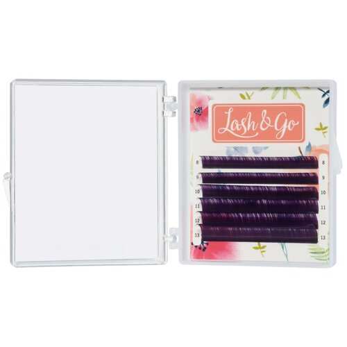 Lash&Go Цветные ресницы для наращивания Фиолетовый C/0,10/7-12 mm (6 линий)/ Цветные ресницы для наращивания Лэш энд Гоу
