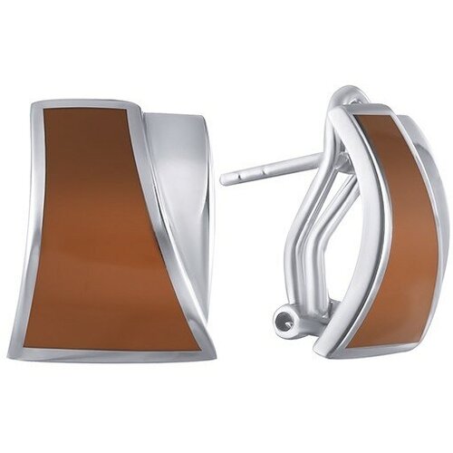 Серьги JV, серебро, 925 проба, эмаль