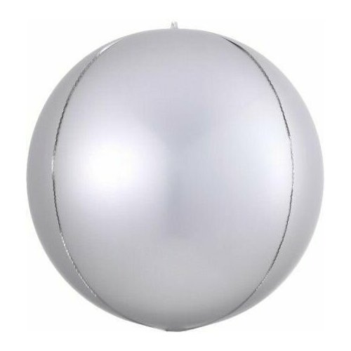 Шар фольгированный 3D (9'/23 см) Мини-сфера, Серебро, 1 шт.