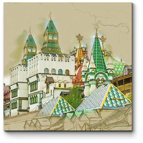 Модульная картина Измайловский Кремль , Москва 70x70