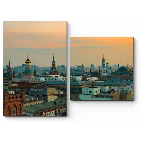 Модульная картина Закат над Москвой40x30