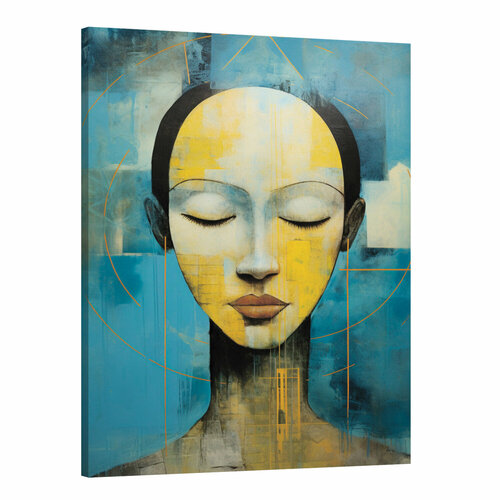 Интерьерная картина 50х70 "Женщина с медитативным лицом"