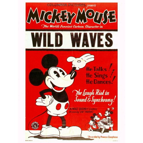 Плакат, постер на холсте Mickey Mouse/Микки Маус/комиксы/мультфильмы. Размер 60 х 84 см