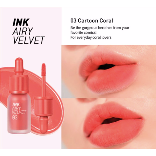 Peripera Ink Airy Velvet Tint #03 Cartoon coral Тинт для губ, 4гр