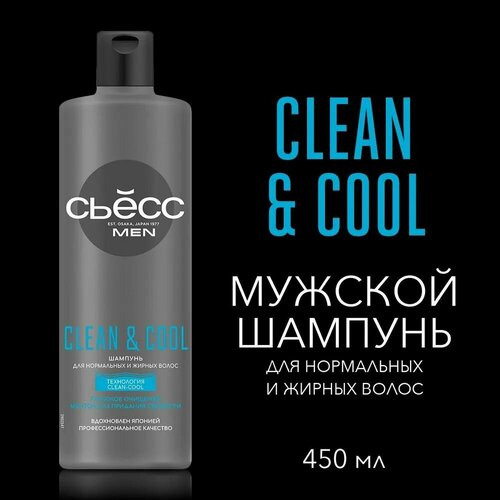 Syoss Clean & Cool Шампунь мужской, для нормальных и жирных волос, глубокое очищение, 450 мл