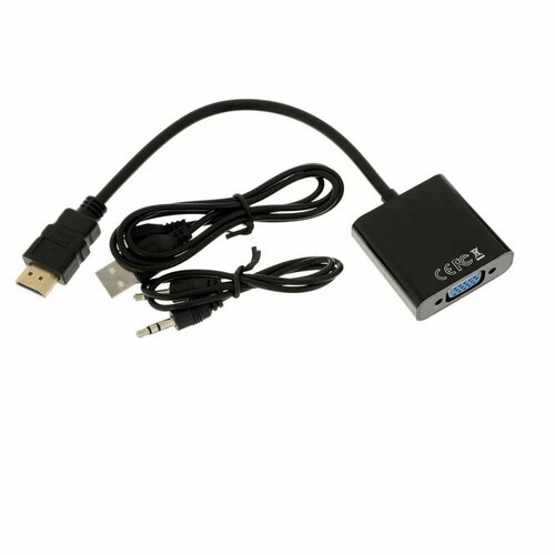 Переходник GoPower HDMI (m)-VGA (f) с питанием со звуком