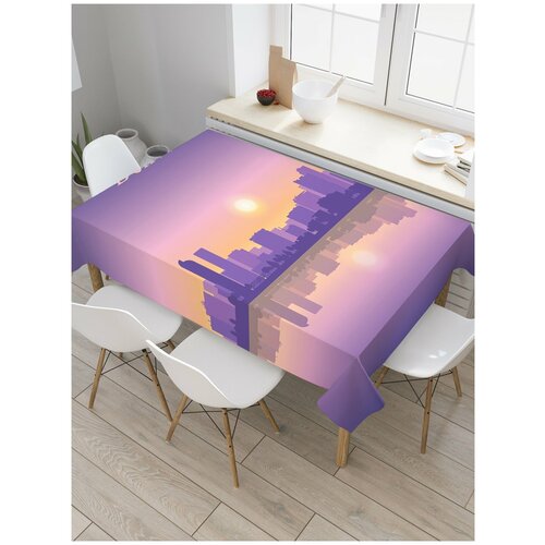 Скатерть прямоугольная JoyArty на кухонный стол "Утренний Денвер" из оксфорда, 120x145 см