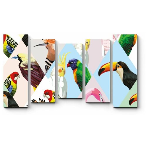 Модульная картина Тропические птицы180x108