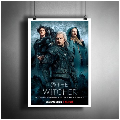 Постер плакат для интерьера "Сериал, игра: Ведьмак. The Witcher. Геральт из Ривии. Актёр Генри Кавилл"/ Декор дома, офиса, комнаты A3 (297 x 420 мм)