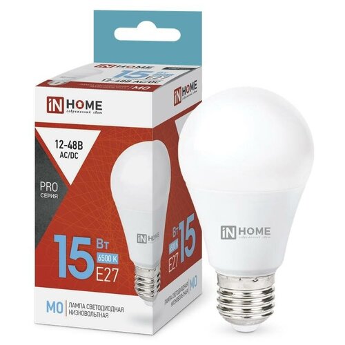 Лампа светодиодная низковольтная LED-MO-PRO 15Вт 12-48В Е27 6500К 1200лм | код.4690612036366 | IN HOME (6шт. в упак.)