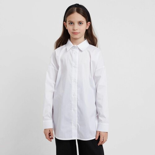 Школьная рубашка Minaku, размер 152, белый