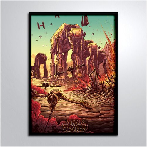 Постер в раме/ Звёздные войны Эпизод 8 -Последние джедаи Арт Сражение