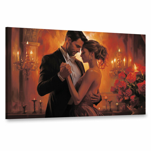 Интерьерная картина 100х60 "Сердца в романтике"