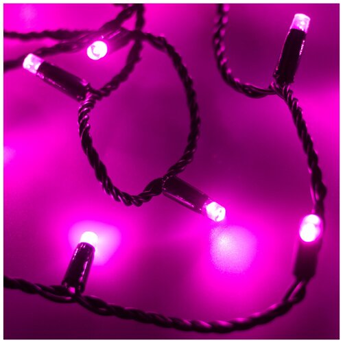 Светодиодная гирлянда ARD-STRING-CLASSIC-10000-BLACK-100LED-STD PINK (230V, 7W) (Ardecoled, IP65)