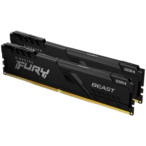 Оперативная память Kingston Fury Beast Black DDR4 3200 МГц 2x32 ГБ DDR4 (KF432C16BBK2/64)