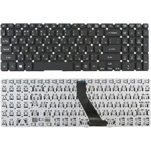 Клавиатура для ноутбука Acer V5-531, V5-551, V5-571 черная без рамки, плоский Enter
