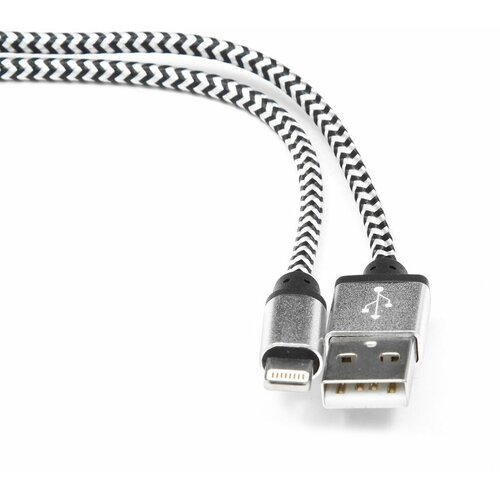 Кабель Gembird USB-A - Lightning (CC-ApUSB2sr1m), 1 м, серебристый
