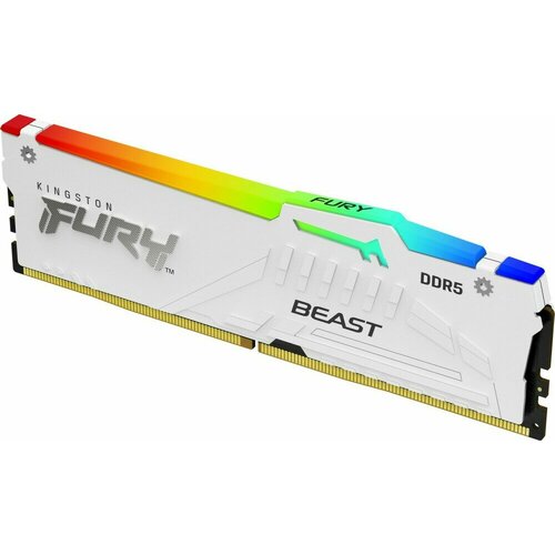 Оперативная память 16Gb DDR5 6000MHz Kingston Fury Beast White RGB (KF560C40BWA-16)