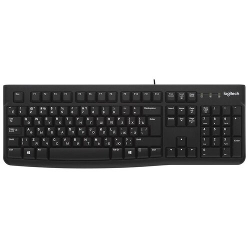 Клавиатура Logitech K120 оптический, черный, русская, 1 шт.