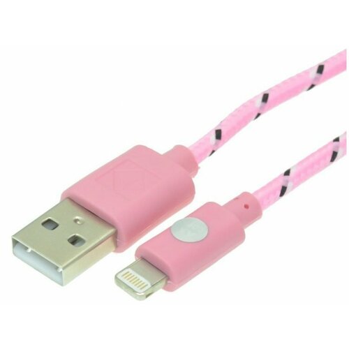 Дата-кабель USB-Lightning, 1.2 м, розовый