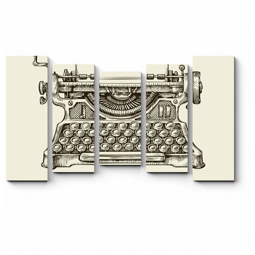 Модульная картина Винтажная печатная машинка 160x96