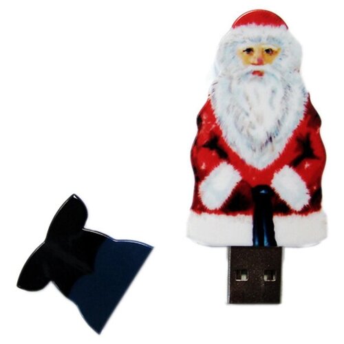 Пластиковая флешка «Дед Мороз» (16 Гб / GB USB 2.0 Белый Santa)