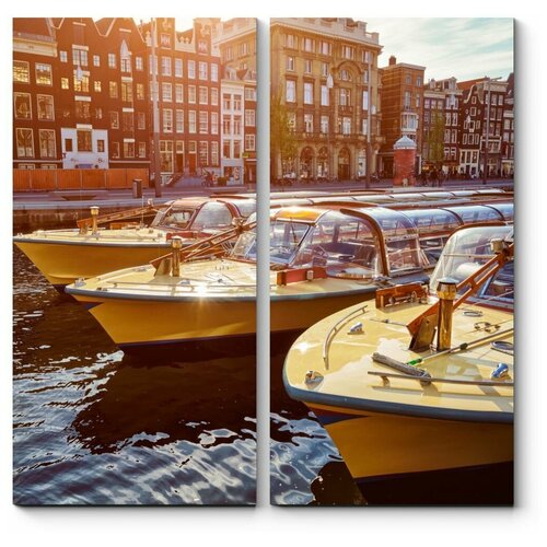 Модульная картина На берегу канала в Нидерландах 120x120