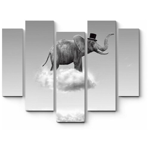 Модульная картина Летающий слон 141x114