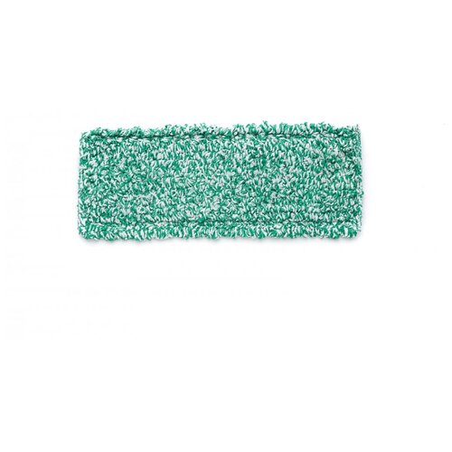Насадка для швабры "липучка" плоская микрофибра зелёный/белый 40см