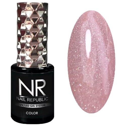 Nail Republic гель-лак для ногтей Color, 10 мл, 10 г, 387 авантюрин розовый