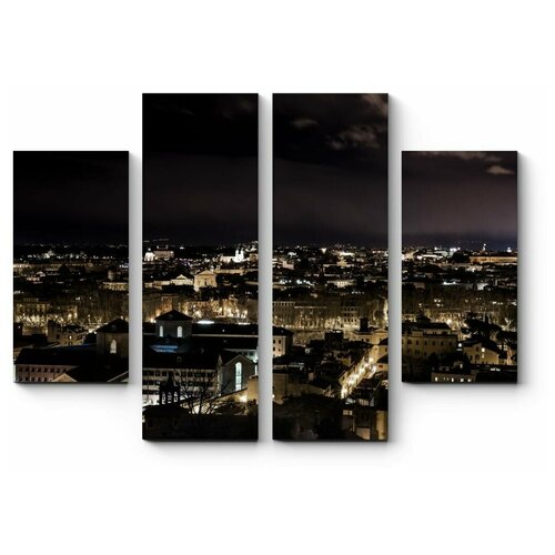 Модульная картина Ночная панорама Рима 80x60