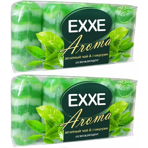 EXXE Aroma Твердое мыло зеленое, "Зеленый чай и глицерин", 5штх70г, 2 уп/