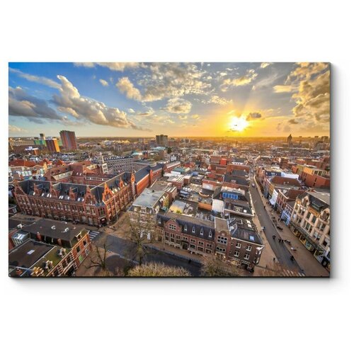 Модульная картина Чарующий Амстердам на закате. 80x53