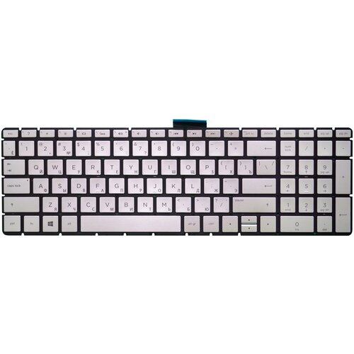 Клавиатура для ноутбука HP Pavilion 15-bs,258 G6 серебряная, без рамки, с подсветкой